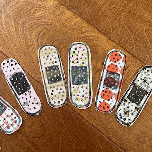 10 Band-aid Patches--diy Iron-on Patches--set 1--linocut Block Print ...