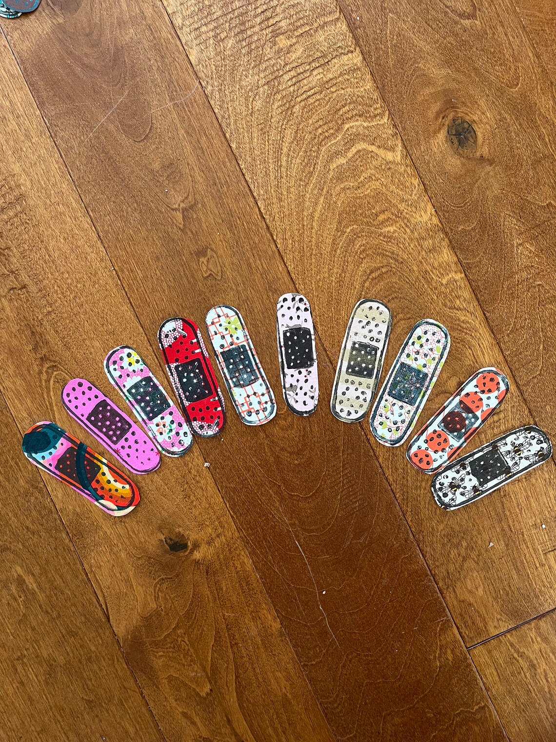 10 Band-aid Patchesdiy Iron-on Patchesset 1linocut Block - Etsy