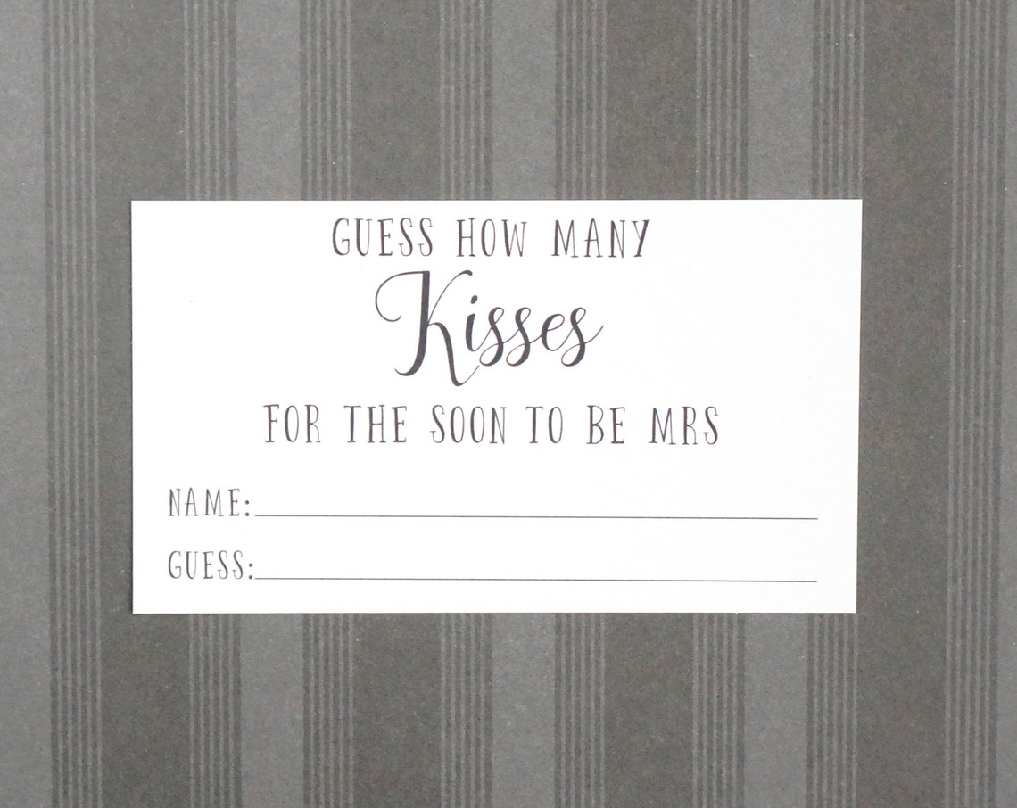 Guess How Many Kisses for the Soon to Be Mrs - Chocolate Kiss Guessing ...