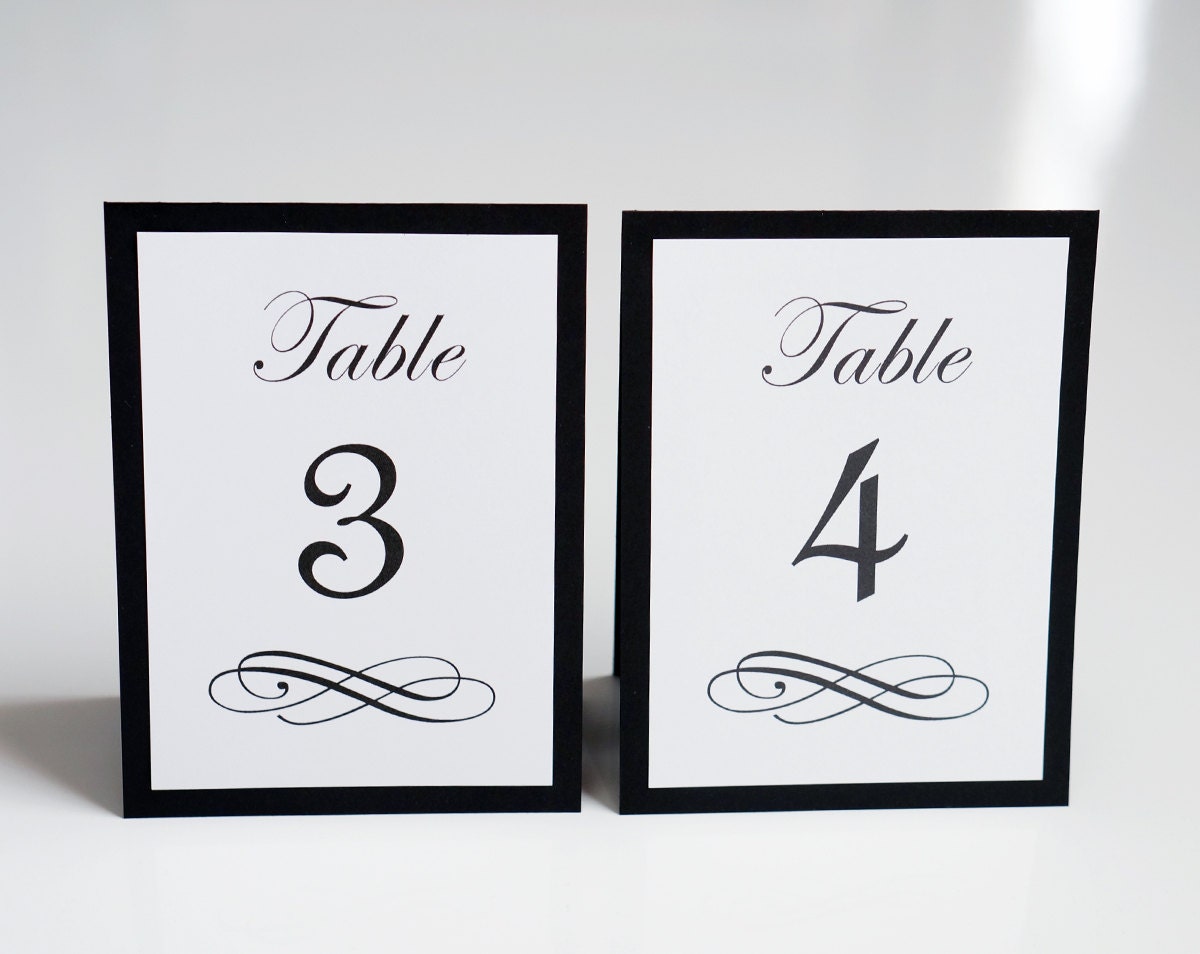 Wedding Table Numbers Scripted Event Table Number Black - Etsy
