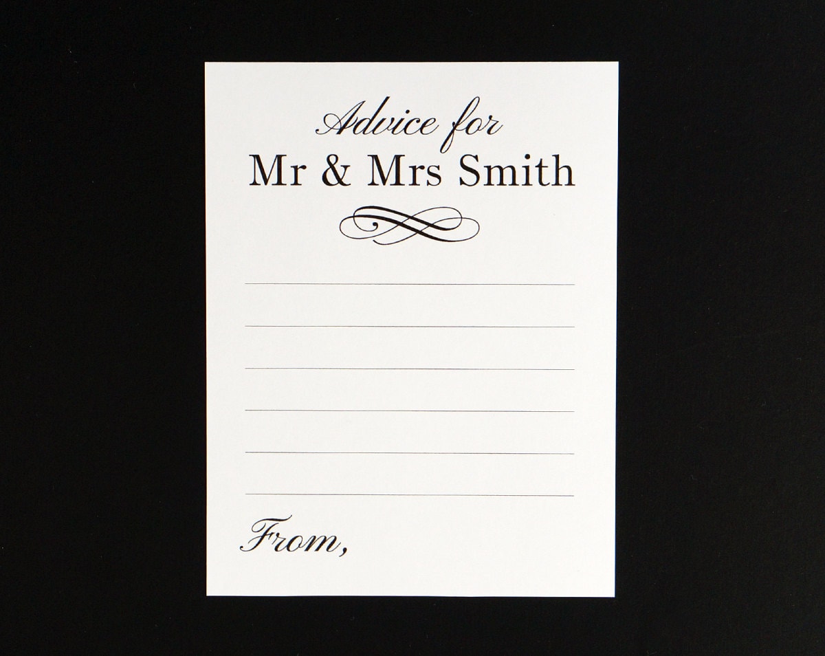 Wedding Advice Cards Personalized & Custom Printed Bridal - Etsy