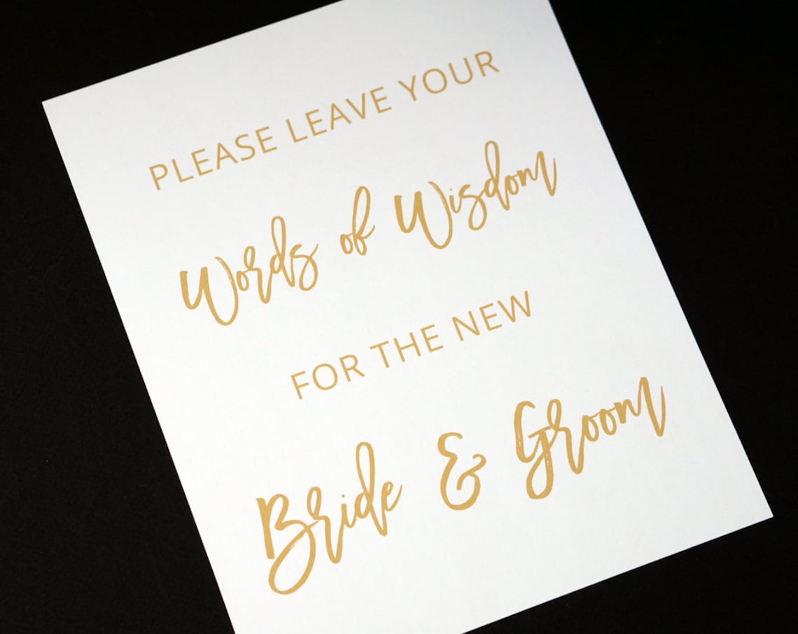 Printable Wedding Signs - DIY Wedding - Please Leave Your Words of ...