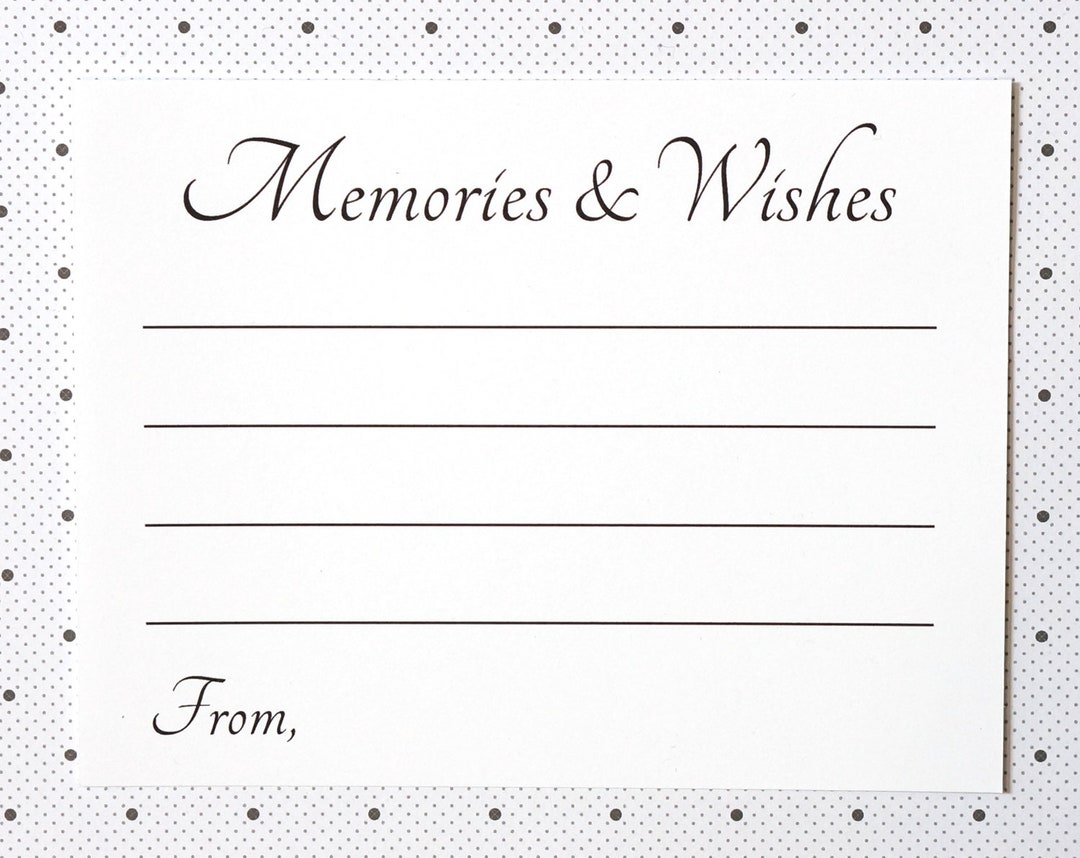 Memories and Wishes Cards - Birthday Party - Family Retirement ...