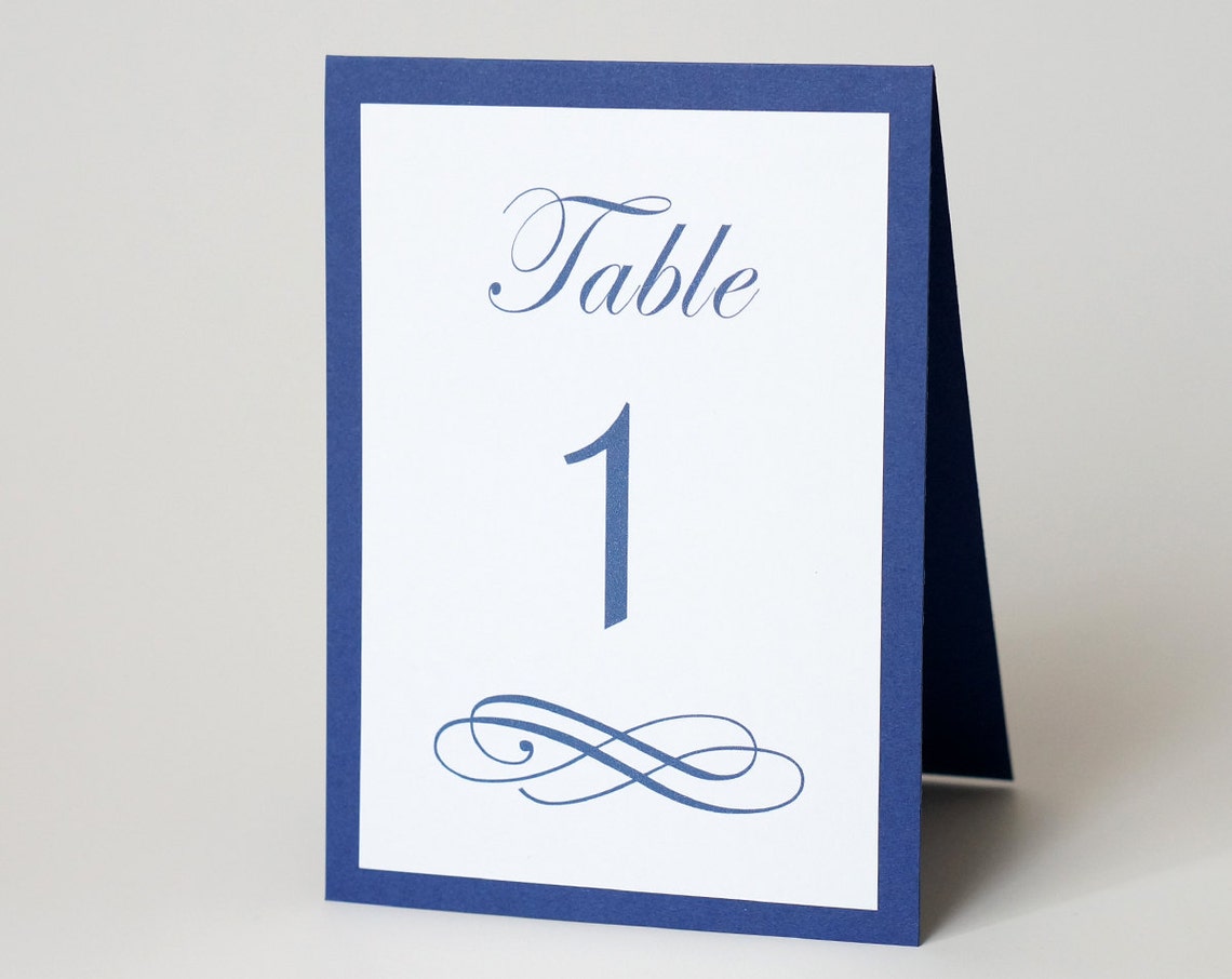 Navy Table Numbers Wedding Table Decor Calligraphy Blue - Etsy