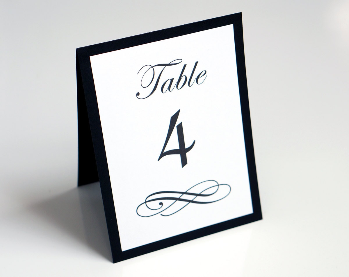 Wedding Table Numbers Scripted Event Table Number Black | Etsy
