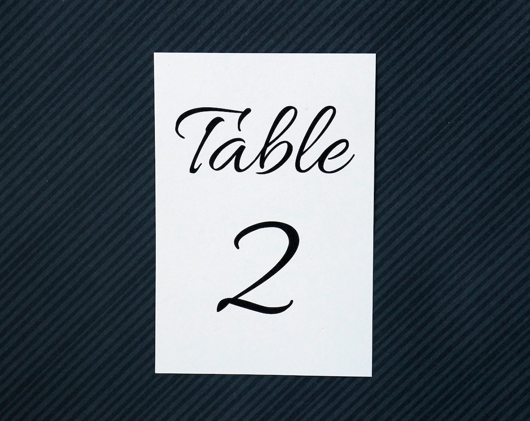 Wedding Table Numbers - Modern Table Name Cards - Flat Card for Picture ...
