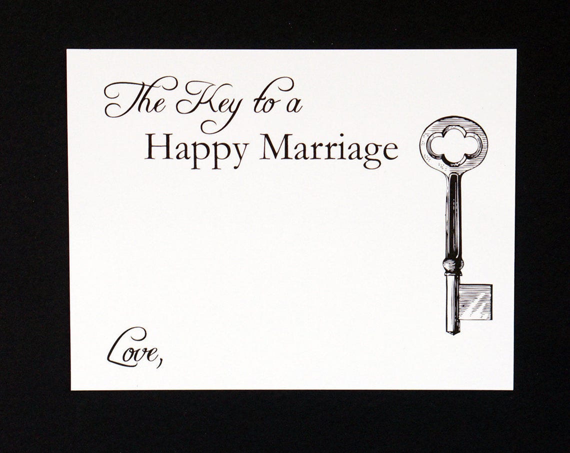 Marriage Advice Cards - the Key to a Happy Marriage - Rustic Kraft ...