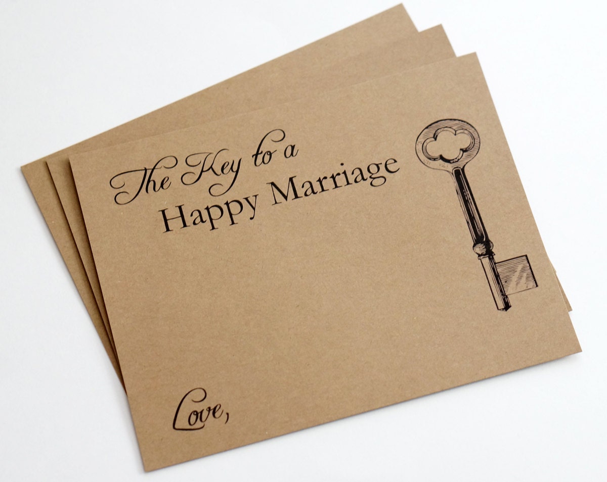 Marriage Advice Cards - the Key to a Happy Marriage - Rustic Kraft ...