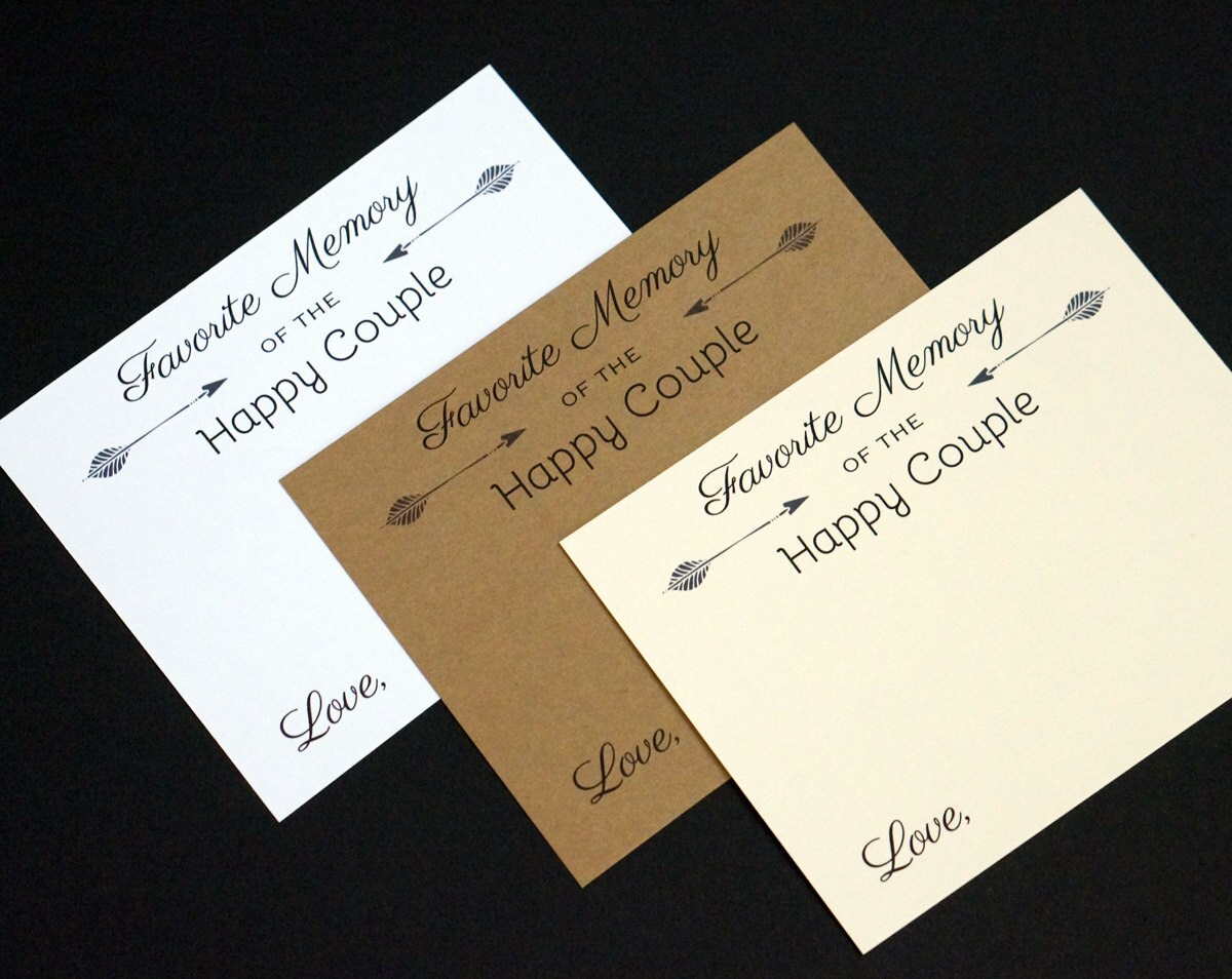 Favorite Memory of the Happy Couple Cards - Engagement Party - Paper ...