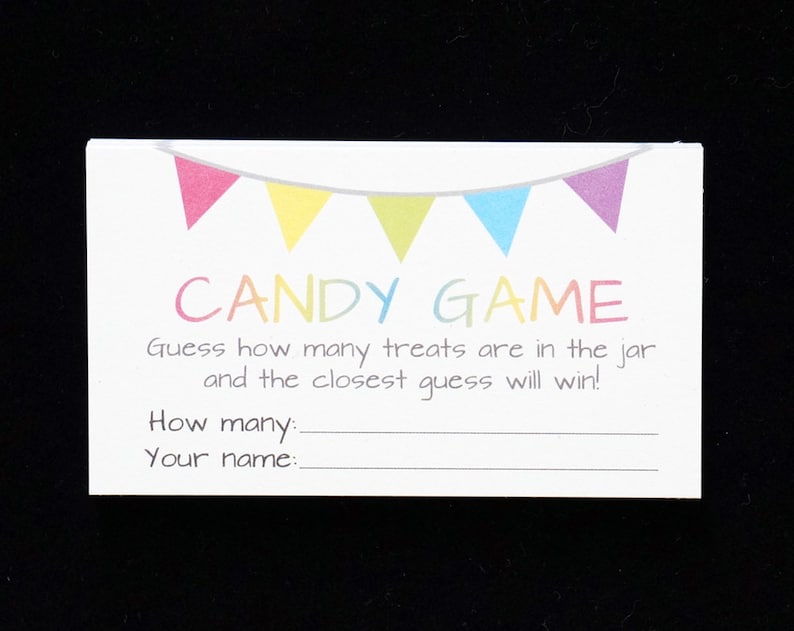Candy Guessing Game Cards Guess How Many Game Printed Card - Etsy