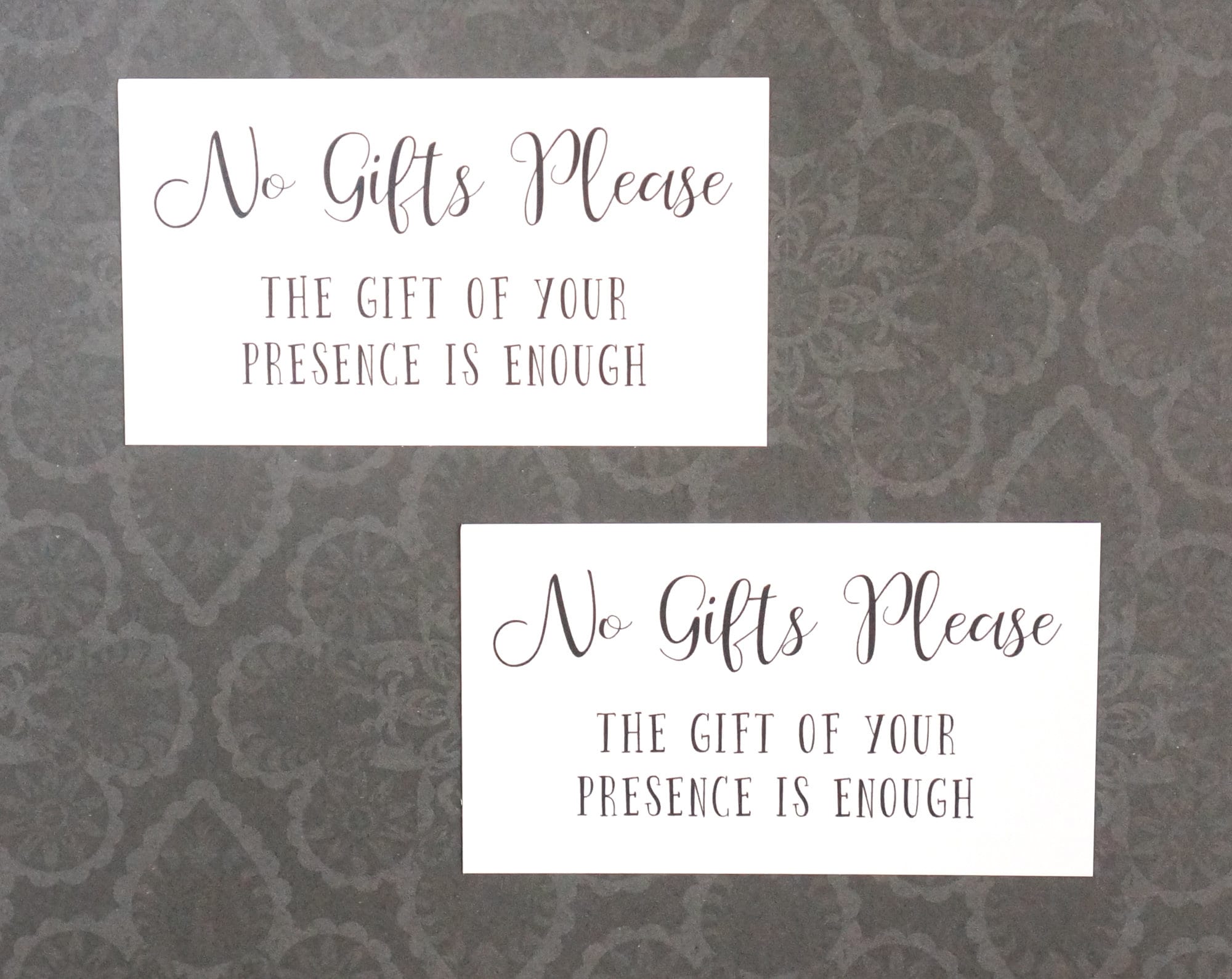 No Gifts Please - Adult Birthday - Invitation Insert - Enclosure Cards ...
