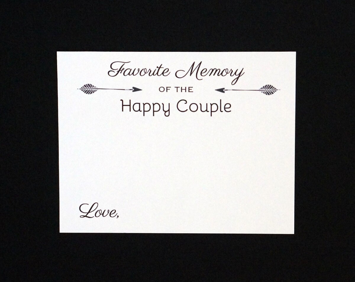 Favorite Memory of the Happy Couple Cards - Engagement Party - Paper ...