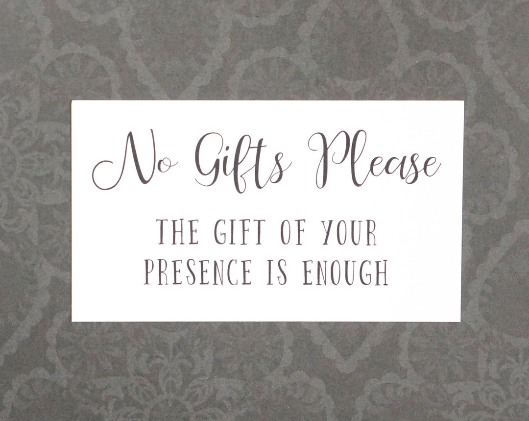 No Gifts Please - Adult Birthday - Invitation Insert - Enclosure Cards ...