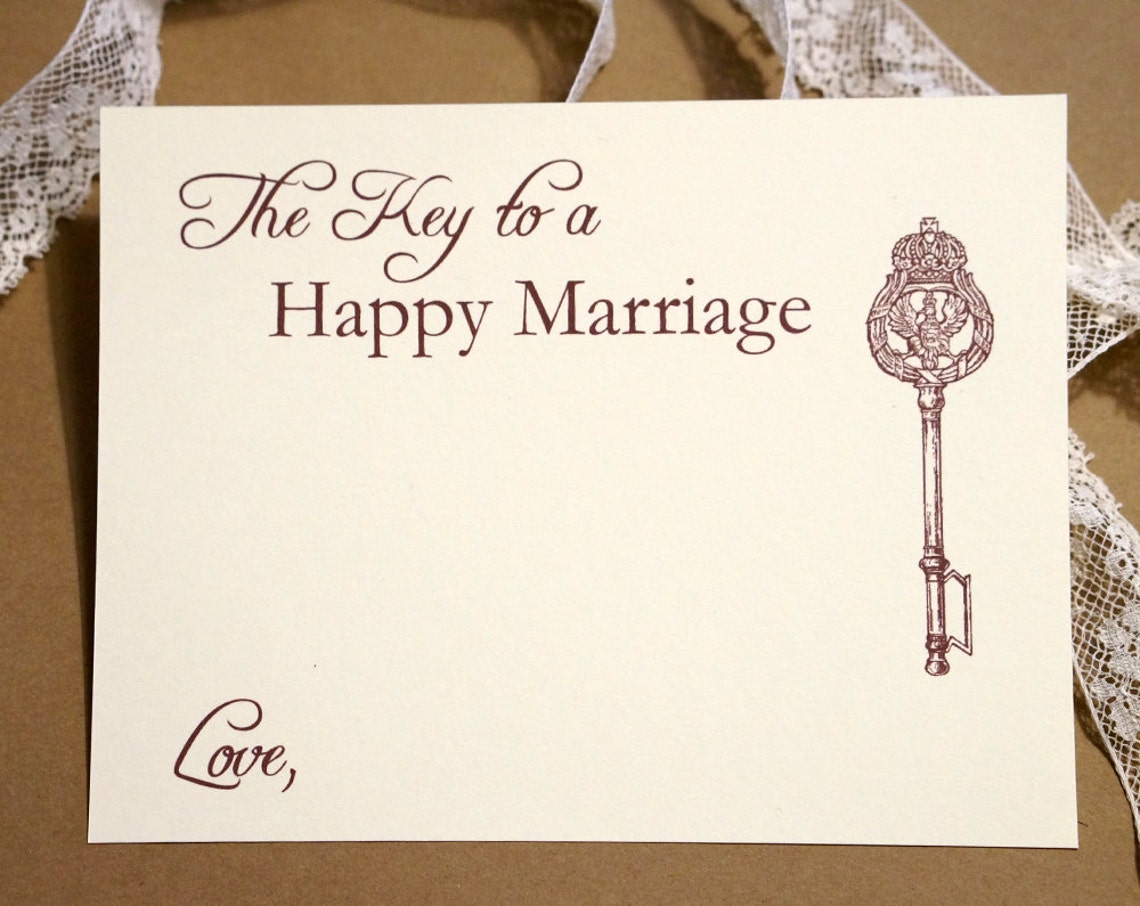Key to a Happy Marriage Wedding Advice Cards Vintage Key | Etsy