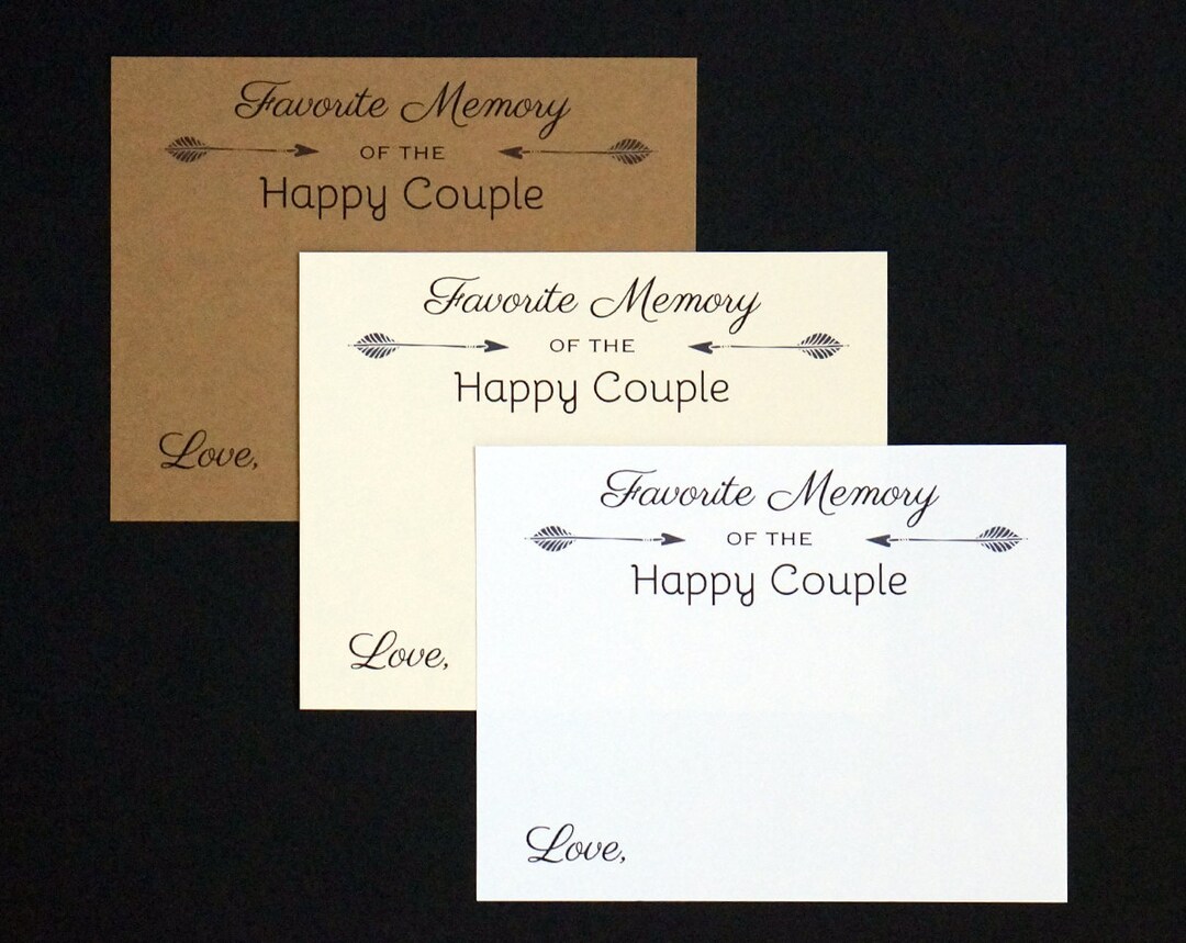 Favorite Memory of the Happy Couple Cards - Engagement Party - Paper ...