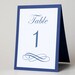 Navy Table Numbers Wedding Table Decor Calligraphy Blue Tent Card ...
