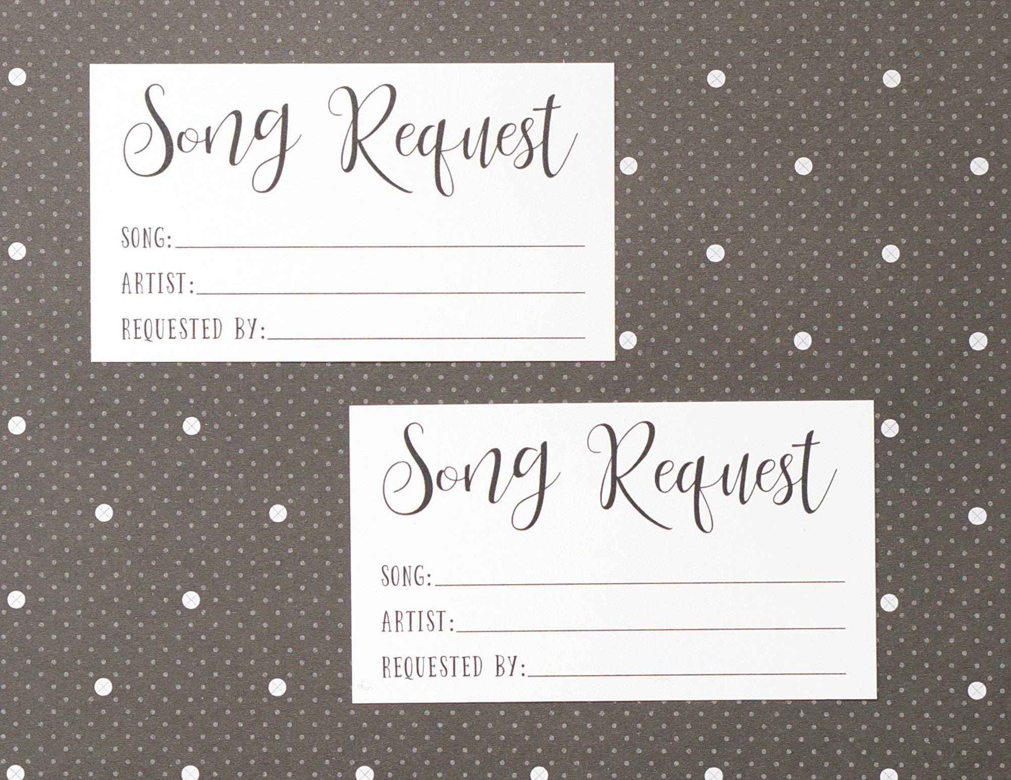Song Request Cards - Play Song at Wedding Reception - DJ Music - Prom ...