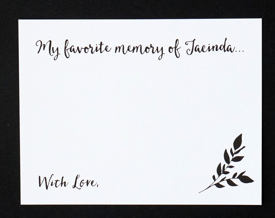 Celebration of Life - My Favorite Memory of Card - Personalized Name ...