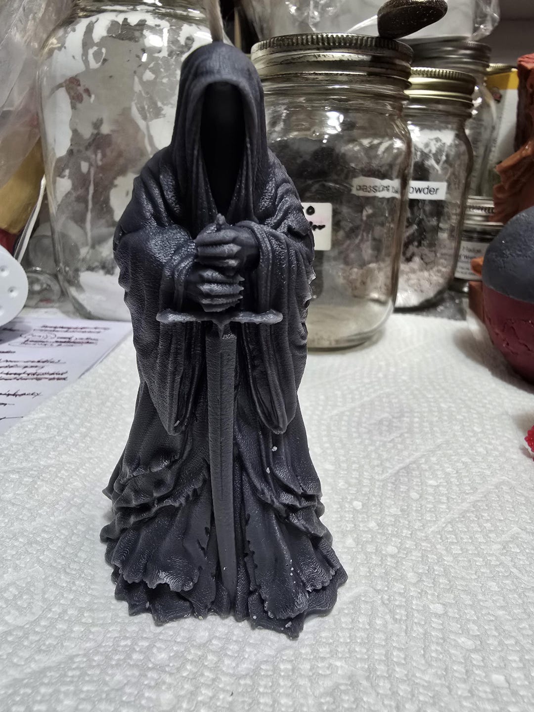 Small Standing Cloaked Figure With Sword Candle - Etsy