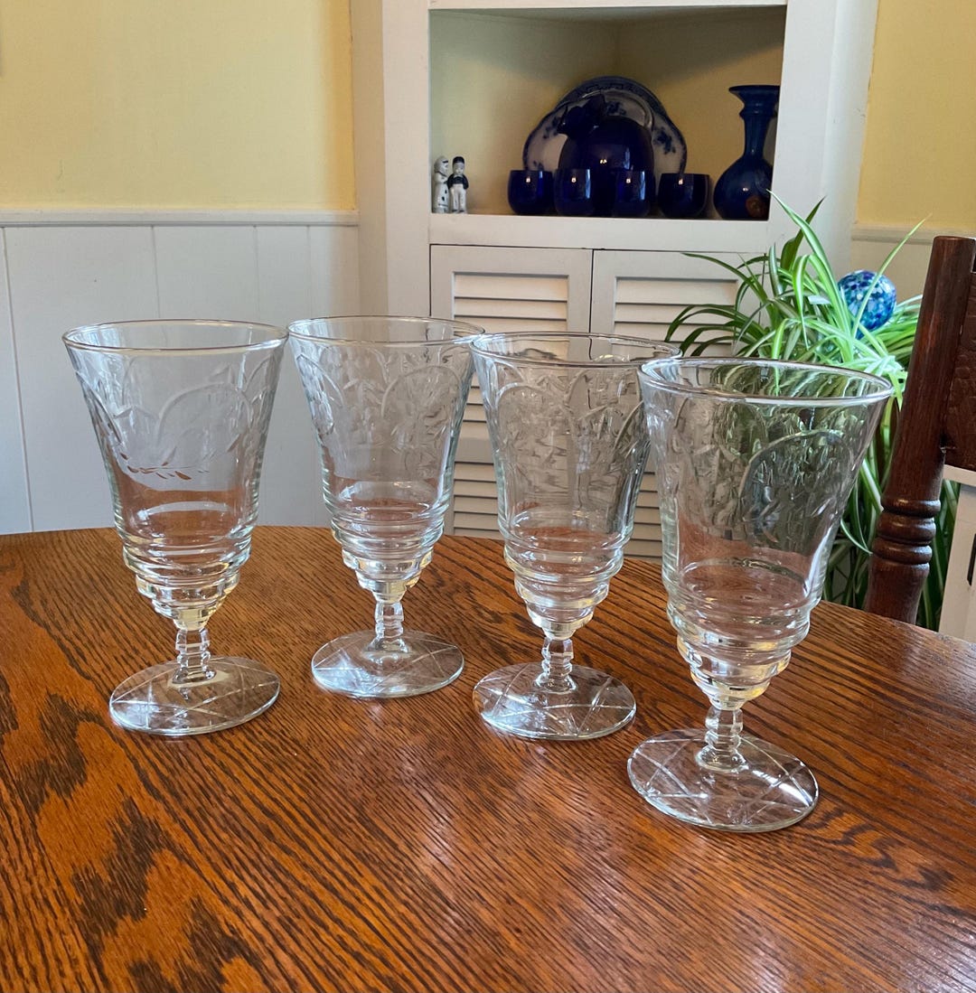 Vintage Libbey Rock Sharpe Normandy Ice Tea Glasses Set of 4 - Etsy