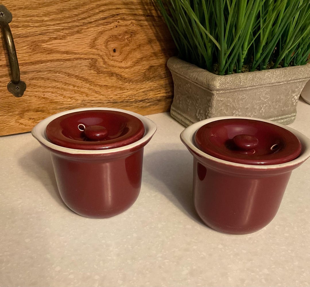 Vintage Hall Restaurant Ware 470 Small Covered Jars/crocks Set of 2 - Etsy