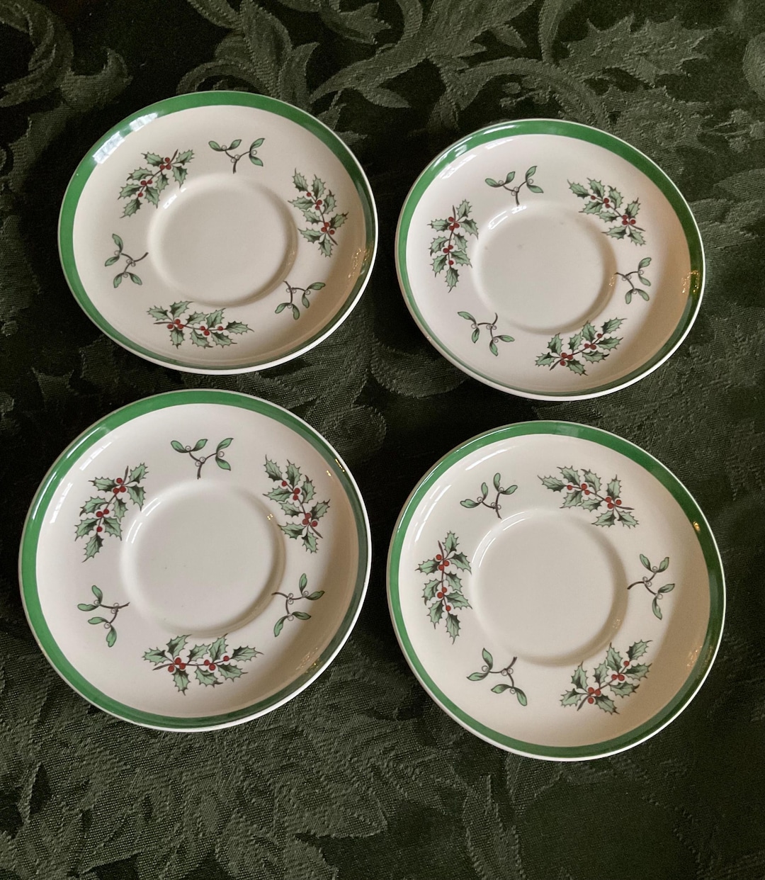 Spode Christmas Tree Demitasse Saucers England S3324 Set of 4 - Etsy