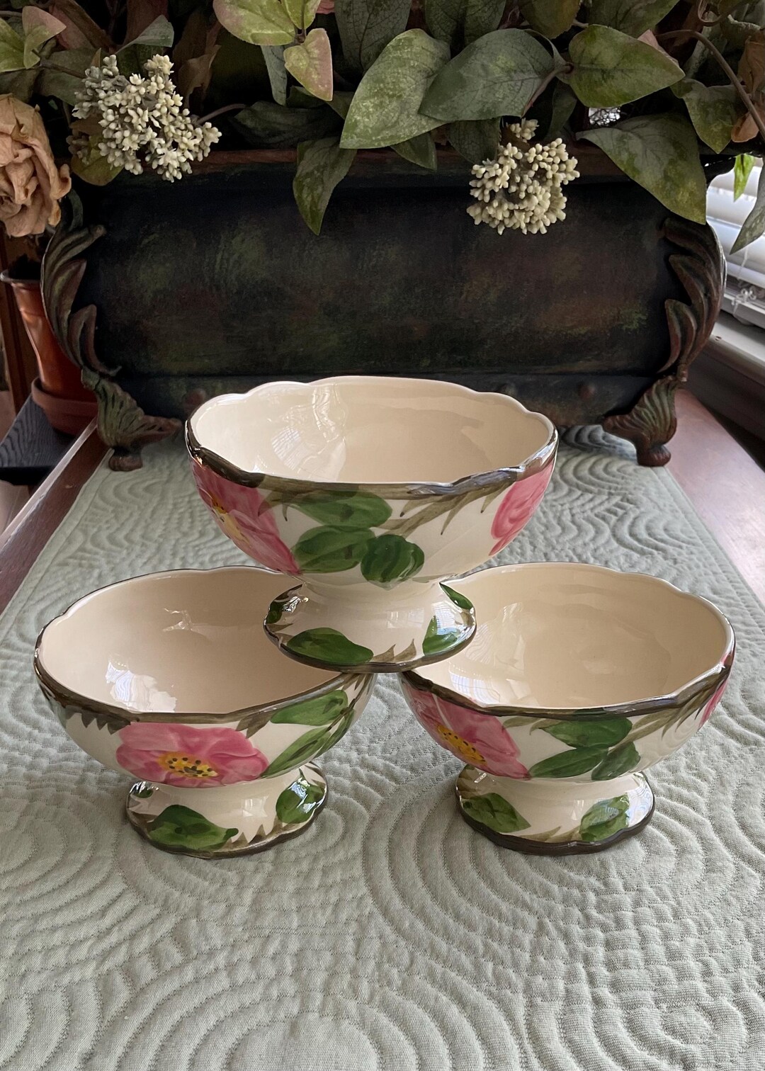 Franciscan Desert Rose Pattern Footed Sherbet Dishes Set of 3 - Etsy