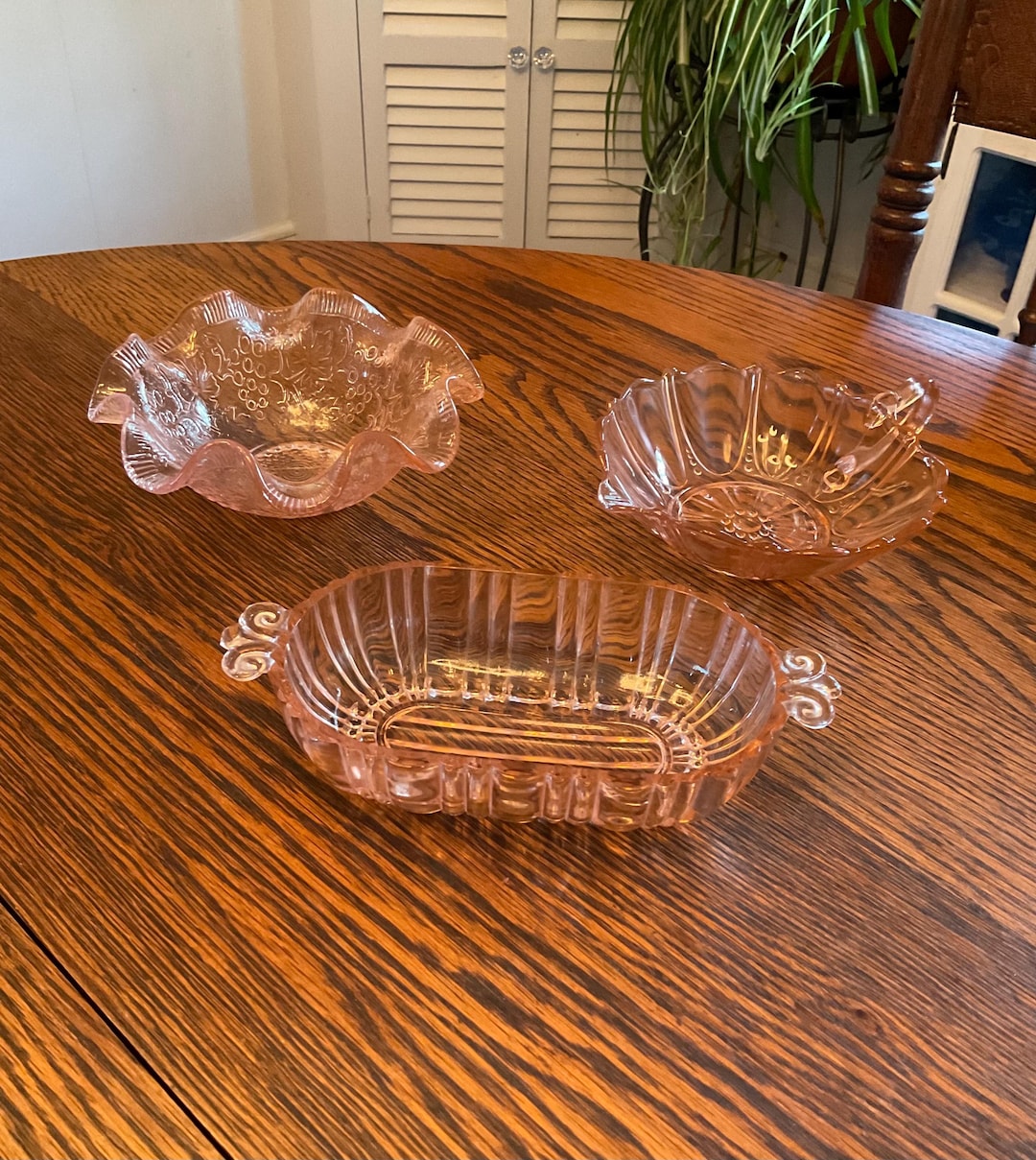 Three Pink Depression Glass Candy Dishes - Etsy