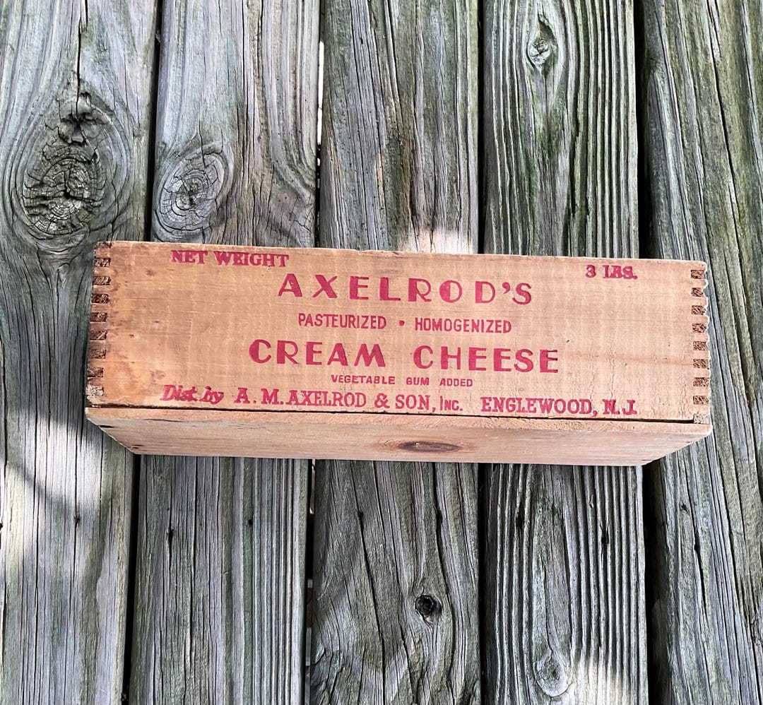 Vintage Wood Axelrod’s Cream Cheese Box Englewood, New Jersey - Etsy