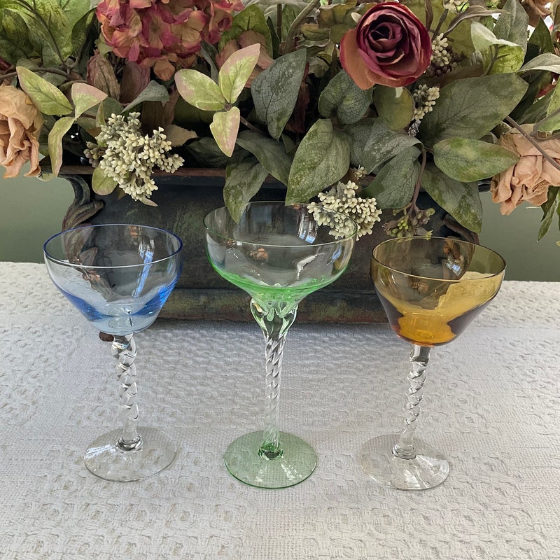 Colored Glass Stemware - Etsy