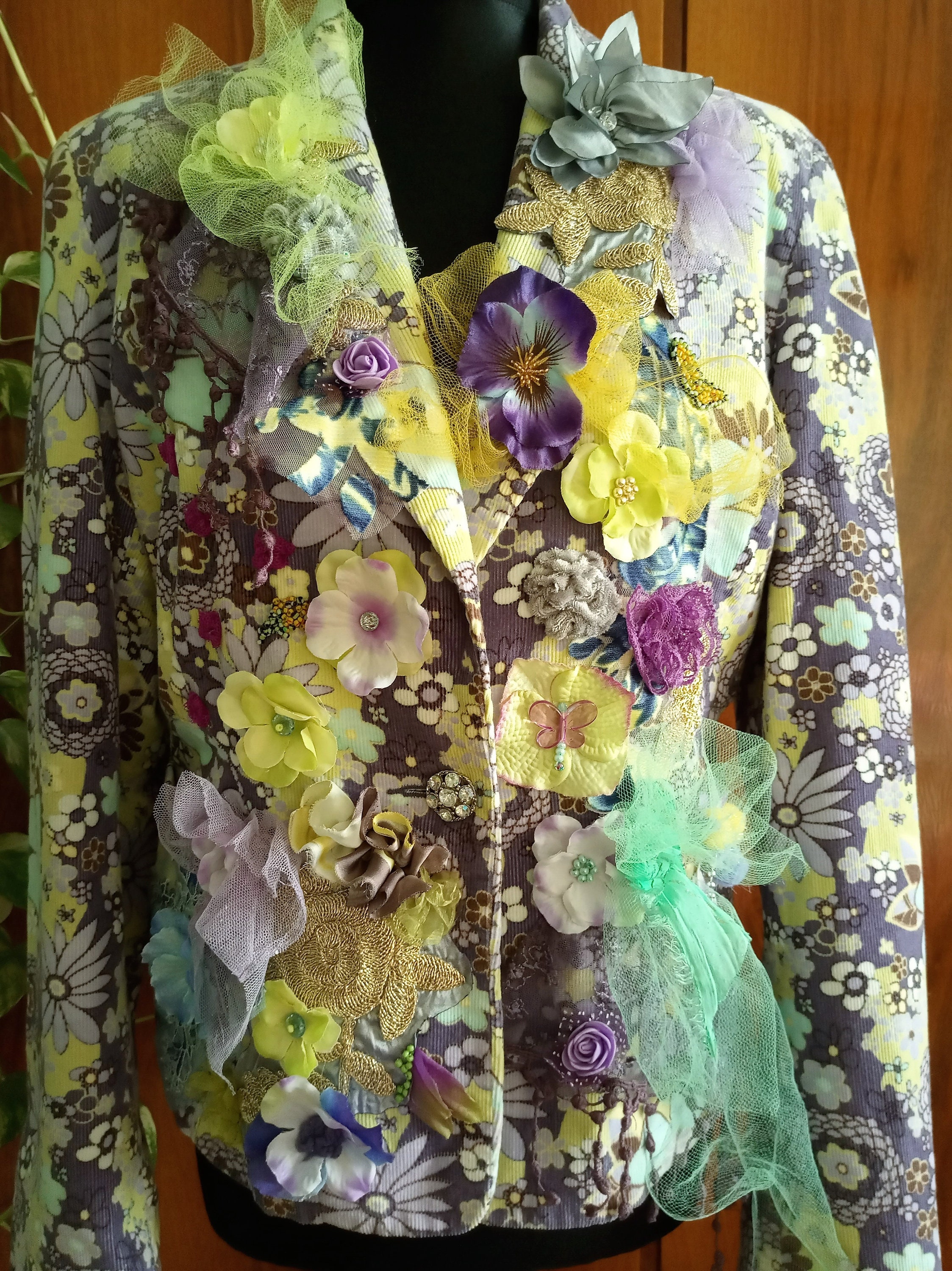 Fairy Jacket, Romantic Flower Jacket, Boho Vintage Reworked Jacket ...