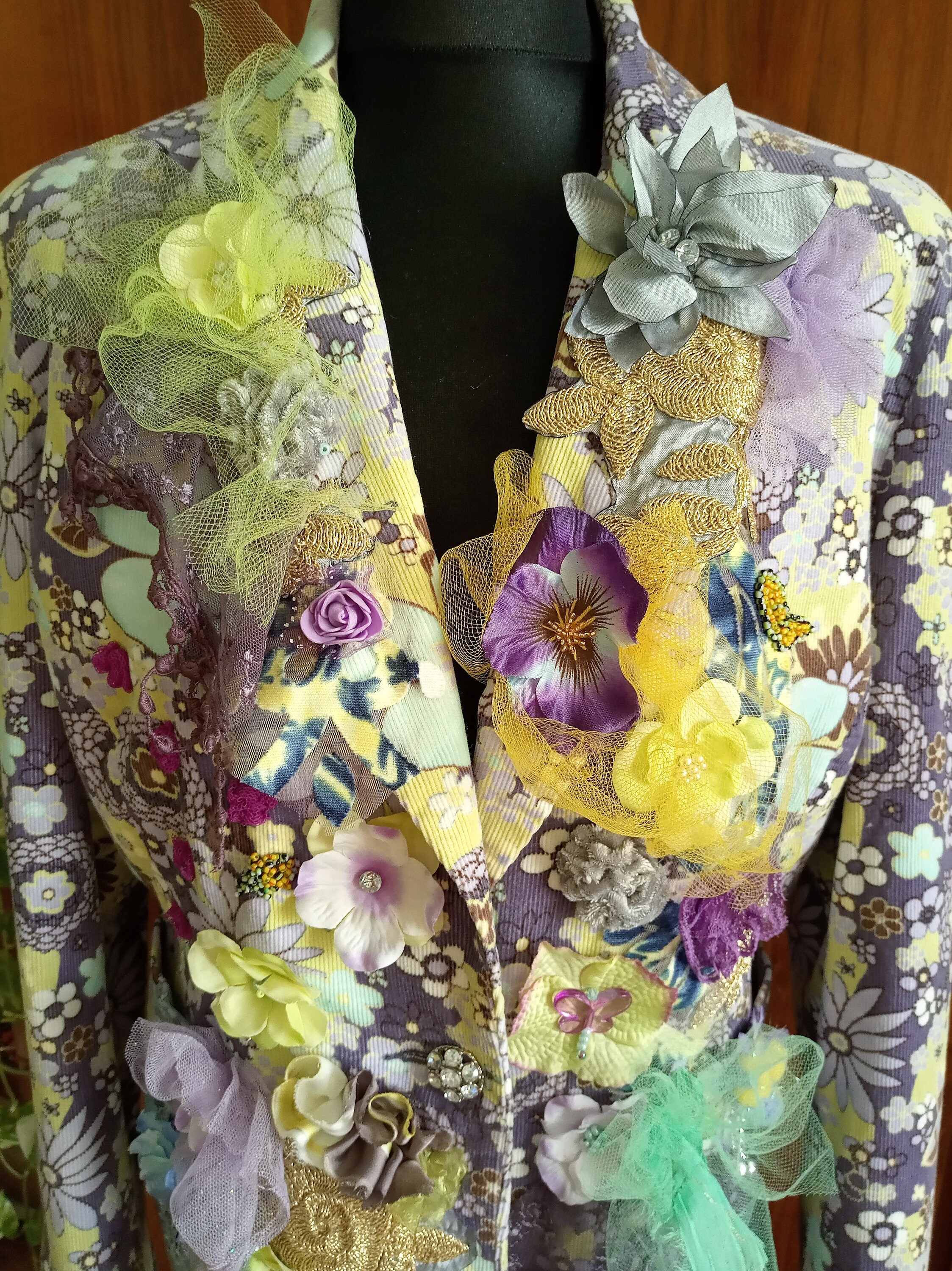 Fairy Jacket, Romantic Flower Jacket, Boho Vintage Reworked Jacket ...