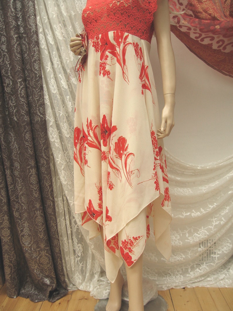 Romantic Upcycled Unique Boho Dress Reworked Decorated Dress - Etsy