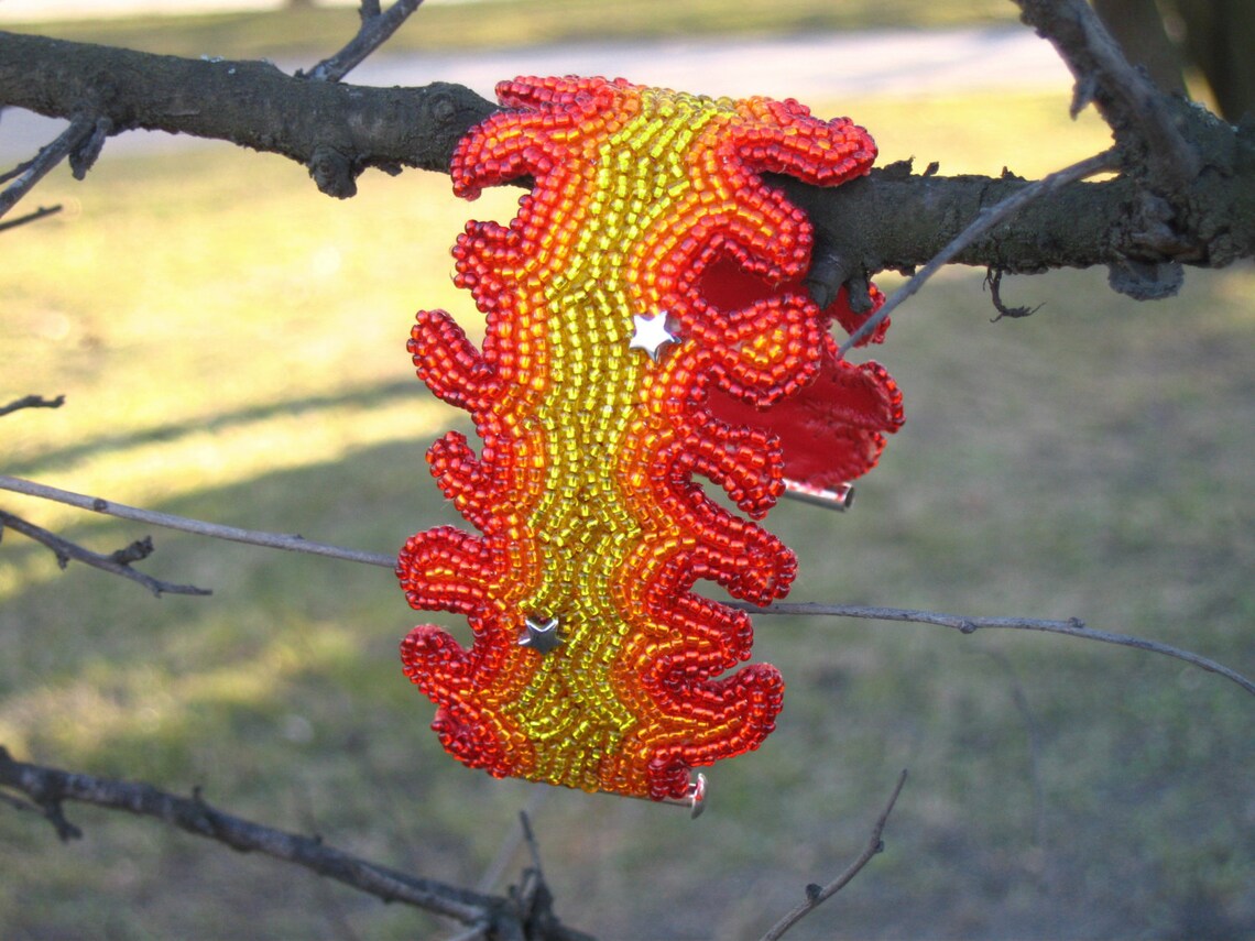 FIRE FIRE Wonderful Bead Embroidery Bracelet Wild and - Etsy