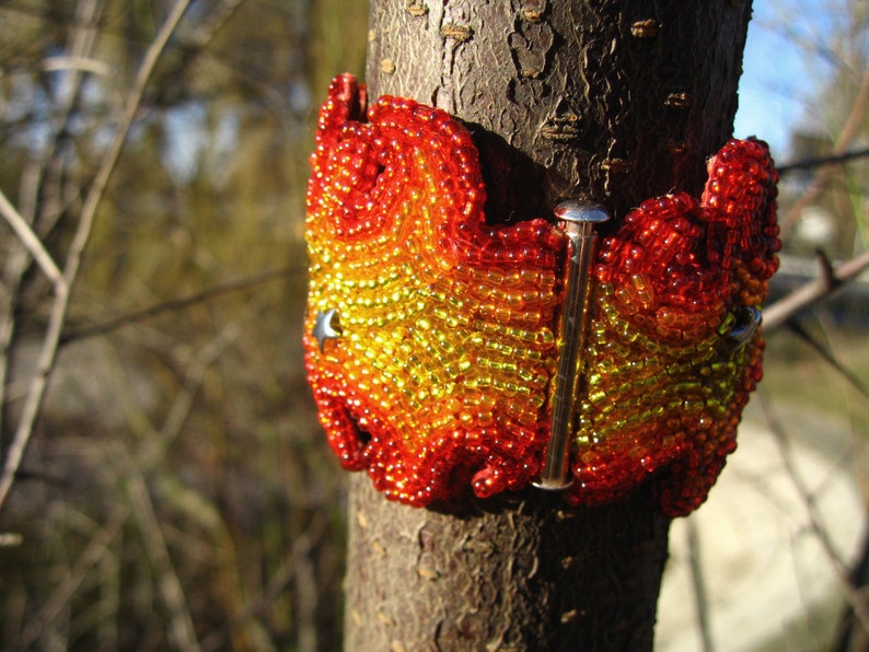 FIRE FIRE Wonderful Bead Embroidery Bracelet Wild and - Etsy