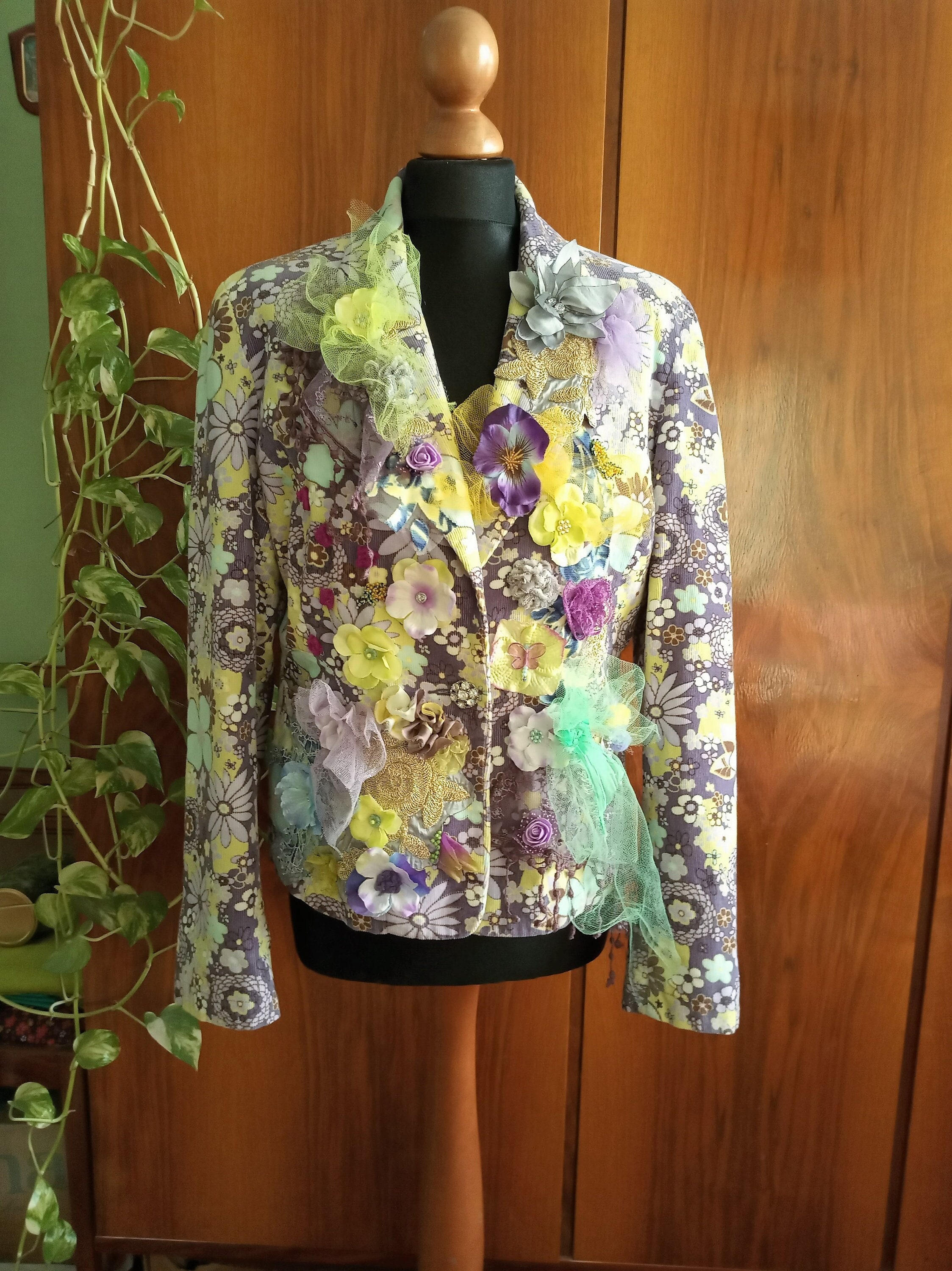 Fairy Jacket, Romantic Flower Jacket, Boho Vintage Reworked Jacket ...