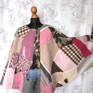 Patchwork Cape, Patchwork Poncho, Winter Wrap , Textil Art Clothes ...
