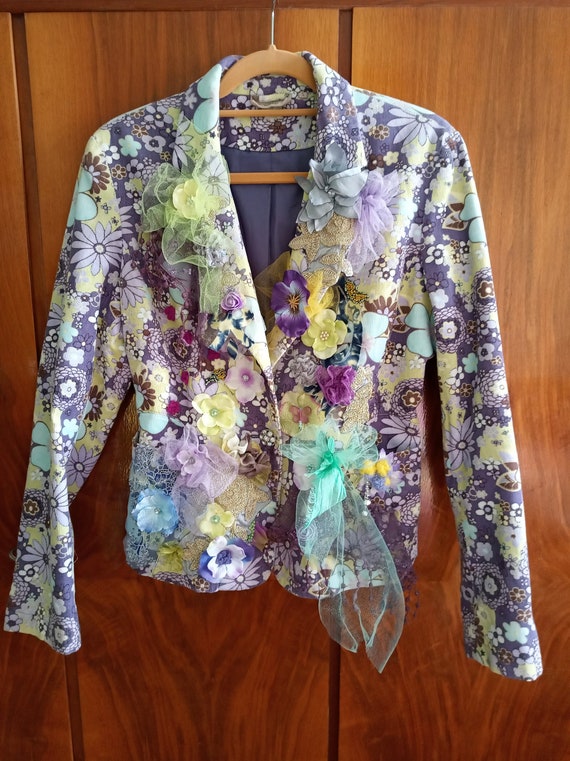 Fairy Jacket Romantic Flower Jacket Boho Vintage Reworked | Etsy