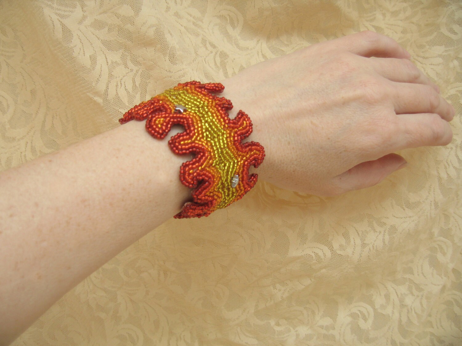 FIRE FIRE Wonderful Bead Embroidery Bracelet Wild and - Etsy