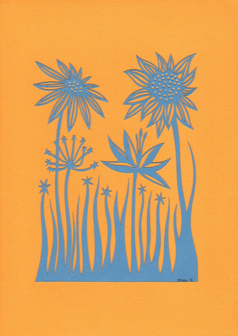 Wild Flower Papercut Print - Etsy
