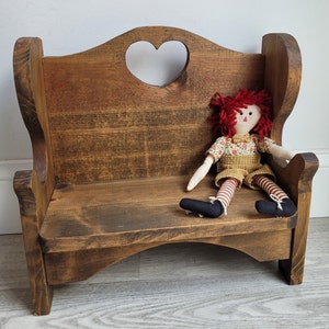 Doll Benches Wood Bench for Dolls Displays Wood Benches Furniture for ...