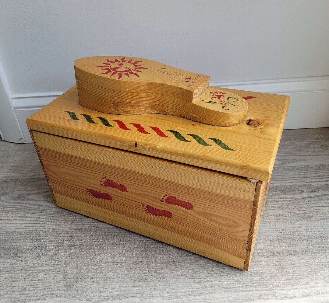 Shoe Shine Boxes Vintage Handmade Boxes Hand Painted Wood Boxes Vintage ...