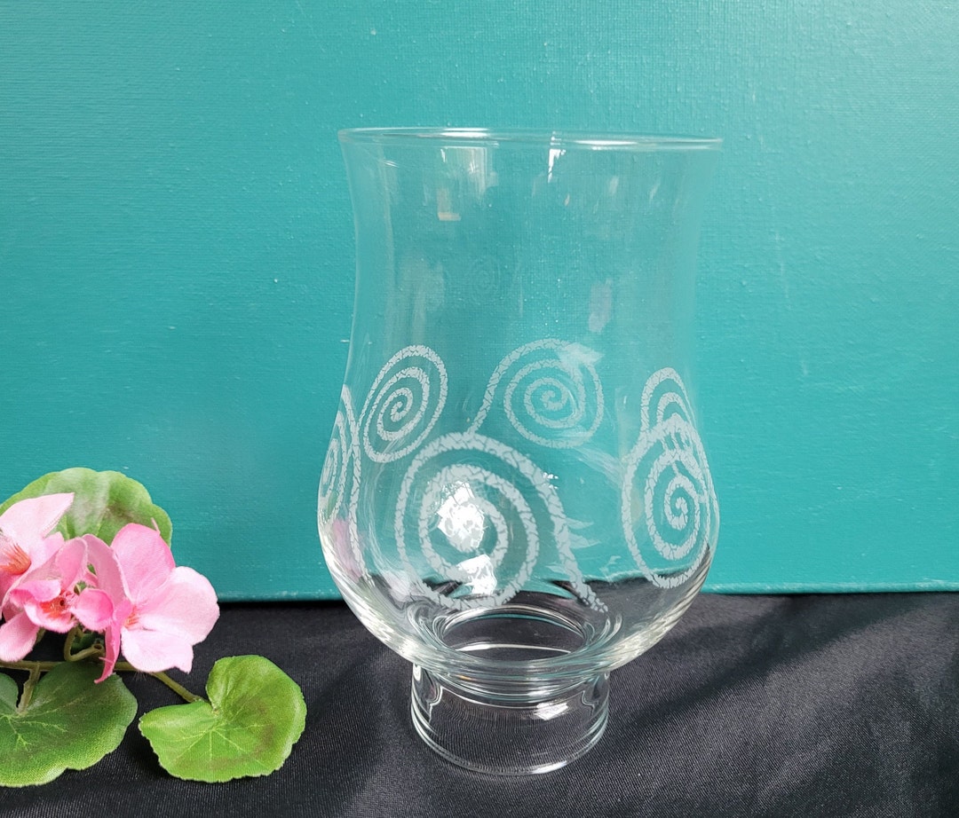 Vintage Glass Hurricane Shades Small Chimney Shade With Swirls Candle Holders Glass Oil Lamp
