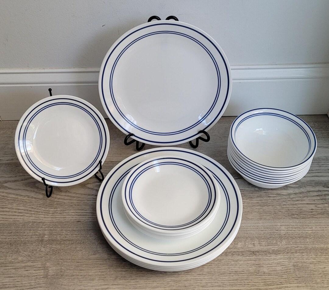 Vintage Corelle Plates Classic Cafe 8 EACH Dinner Plates Bread & Butter ...
