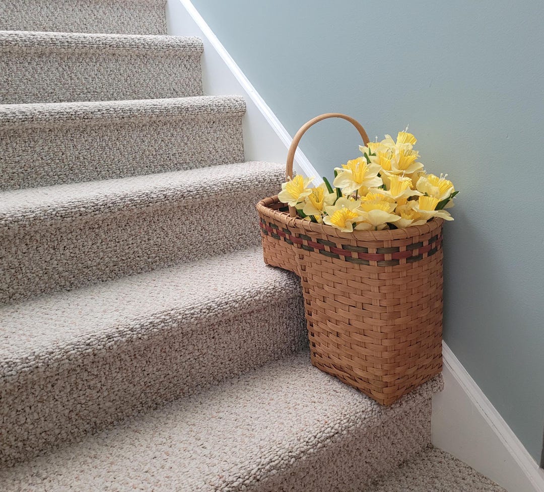 Vintage Stair Baskets Wicker Step Baskets Large Baskets Carry All ...