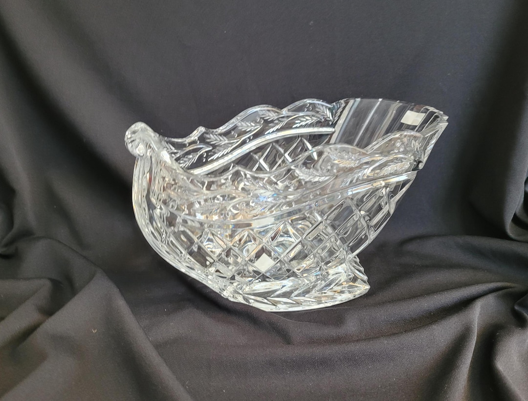 Vintage Waterford Marquis Leaded Glass Sleigh Bowl: Holiday Centerpiece ...