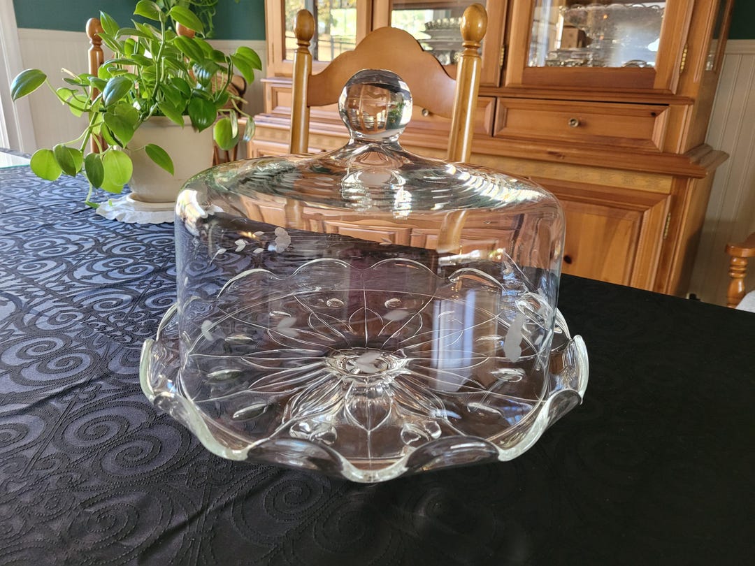 Princess House Cake Plate With Dome Lid Elegant Cake Stand With Lid ...