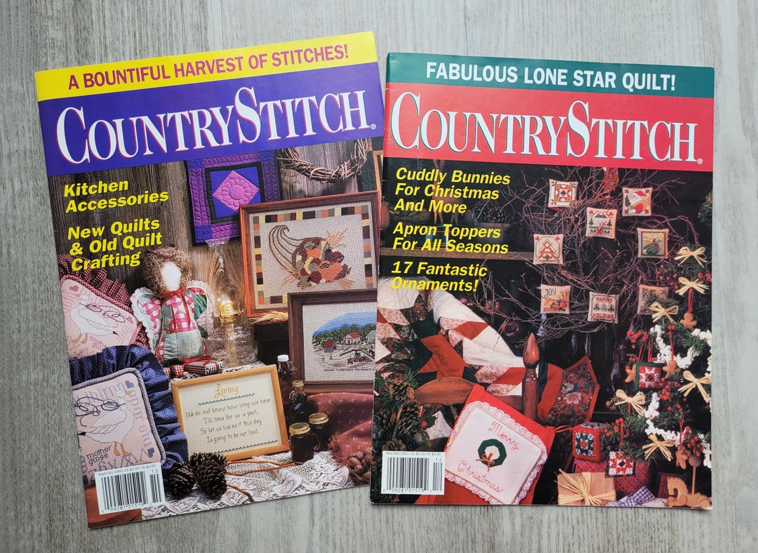 Country Stitch - 1992 Cross Stitch Magazines Stitchery Patterns Vintage ...
