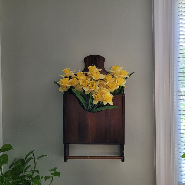 Vintage Wood Wall Pocket - Etsy