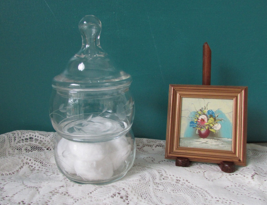 Princess House Heritage Stacking Glass Ware 2 Tier Jars Candy Container ...